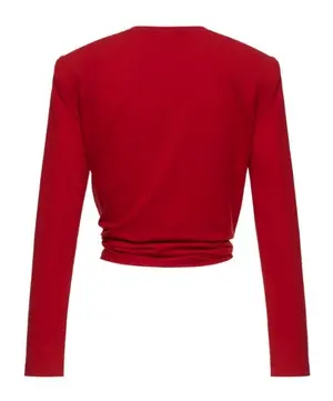 Magda Butrym Knotted Long Sleeve Jersey Blouse