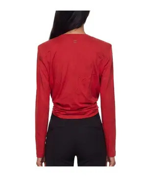 Magda Butrym Knotted Cut-out Long-sleeve Top - Red