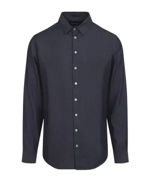 Giorgio Armani Slim Fit Cotton Shirt - Blue Denim