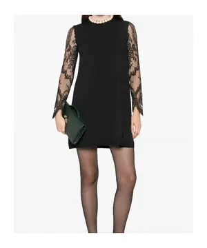 Valentino Garavani Lace-sleeve Mini Dress