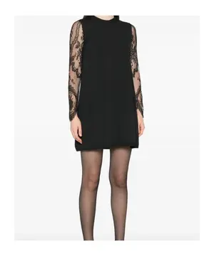 Valentino Garavani Lace-sleeve Mini Dress