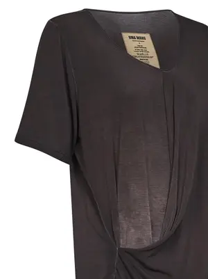 UMA WANG Short Sleeve T-shirt With Round Neck And Pleated Design