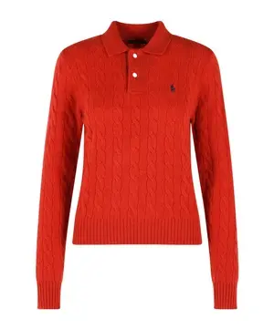 Polo Ralph Lauren Long-sleeve Polo-collar Sweater - Red