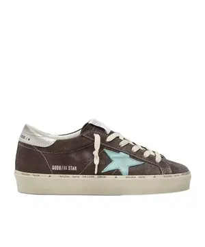 GOLDEN GOOSE Hi Star Suede Sneakers - Dark Gray