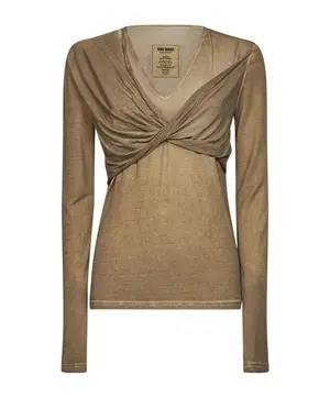 UMA WANG Long-sleeve Knit Top With V-neck - No