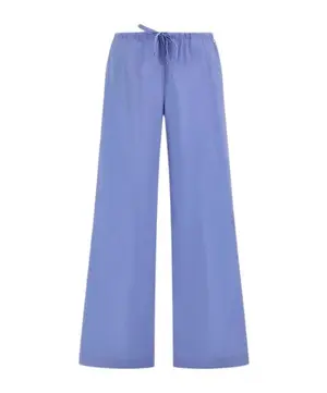 Herno Trousers In Smart Cotton Popeline - Light Blue