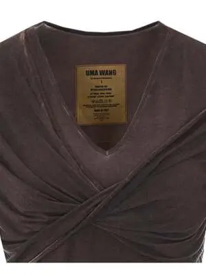 UMA WANG Long Sleeve V-neck Knit Top - No