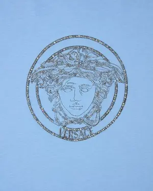 Versace Embellished Crewneck T-shirt - Light Blue