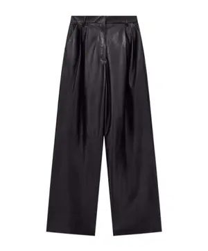 Giorgio Armani Pleated Leather Trousers