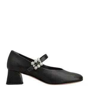 ROGER VIVIER Efflorescence Leather Mary Jane Pumps