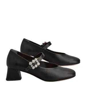 ROGER VIVIER Efflorescence Leather Mary Jane Pumps