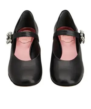 ROGER VIVIER Efflorescence Leather Mary Jane Pumps