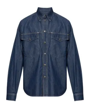 Versace Logo-embroidered Shirt - Blue