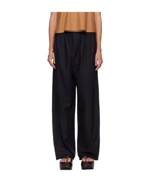BASERANGE Casual Elastic Waistband Pants - Black