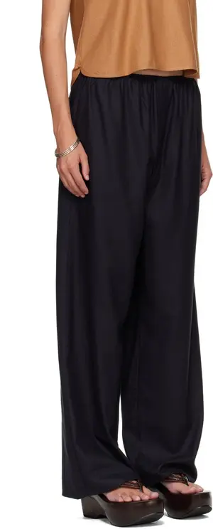 BASERANGE Casual Elastic Waistband Pants - Black