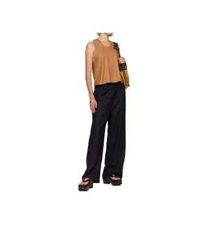 BASERANGE Casual Elastic Waistband Pants - Black