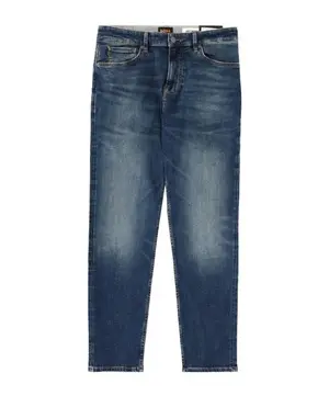 Hugo Boss Logo Patch Faded Jeans - Blue