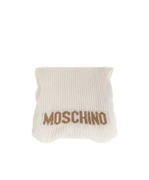 Moschino Logo Scarf - Cream