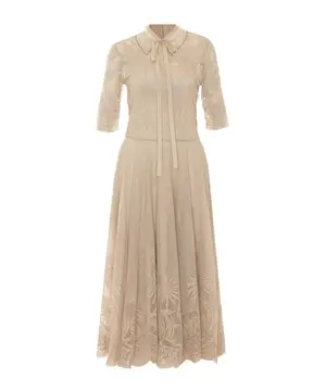 Fabiana Filippi Sheer Lace Midi Dress