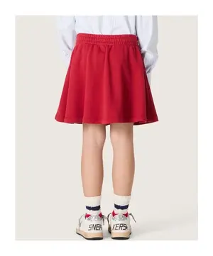GOLDEN GOOSE Elastic Waist Midi Skirt With Logo Embellishment