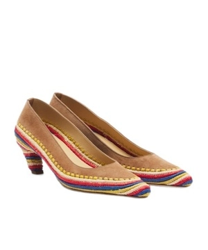 Gabriela Hearst Peggy Suede And Raffia Pumps - Multi-color