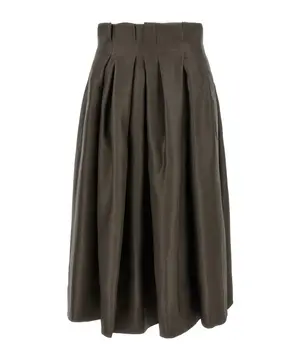 Khaite Pleated Skirt - Brown