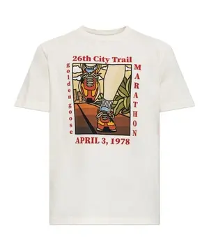 GOLDEN GOOSE Marathon Print T-shirt - Cream