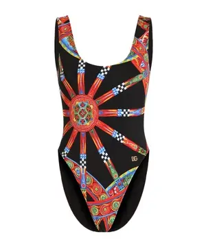 Dolce & Gabbana Carretto-printed One-piece Swimsuit - Multi-color