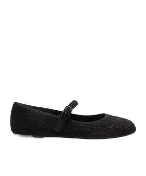 Casadei C-chain Strap Ballet Flats - Black
