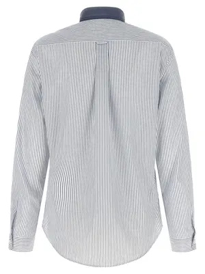 Miu Miu Striped Poplin Shirt - Blue/white