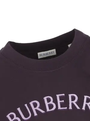 Burberry Logo Embroidered Cotton Crewneck T-shirt