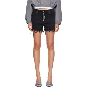 Alexander Wang Embellished Logo Fly Relaxed Shorts