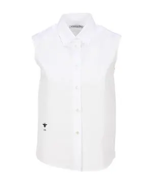 Dior Sleeveless Lapel Shirt - White