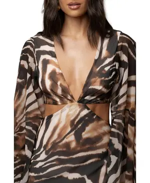 JLUXLABEL Zebra Print Maxi Dress