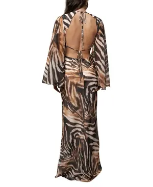 JLUXLABEL Zebra Print Maxi Dress