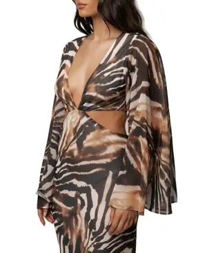 JLUXLABEL Zebra Print Maxi Dress
