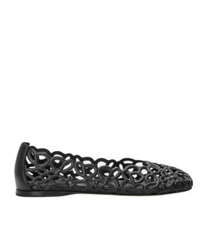 Loewe Anagram Cut-out Ballet Flats - Black