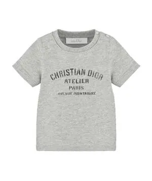Dior Logo Round Neck T-shirt - Gray