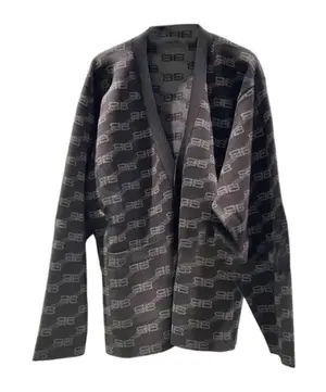 Balenciaga Long-sleeved Knitted Cardigan - Black