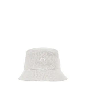 ANINE BING Leopard Print Fisherman's Hat - White