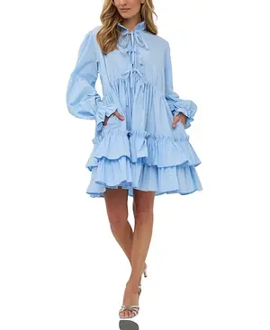 MARIELLE STOKKELAAR Kira Ruffle Dress - Light Blue