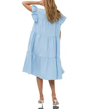 MARIELLE STOKKELAAR Caro Midi Dress - Light Blue