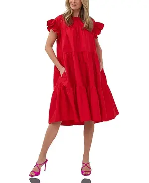 MARIELLE STOKKELAAR Caro Midi Dress - Red