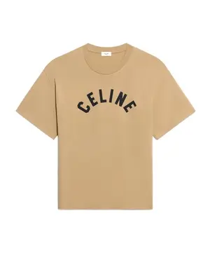 Celine T-shirt In Cotton Jersey - Beige/black