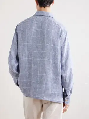 Ralph Lauren Purple Label Clayburn Checked Linen Shirt
