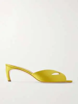 Victoria Beckham Harlow Mask 55 Satin Sandals - Green