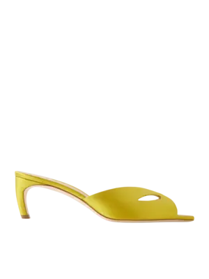 Victoria Beckham Harlow Mask 55 Satin Sandals - Green