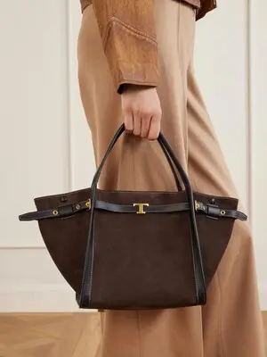 TOD'S Tim Small Suede And Leather Tote