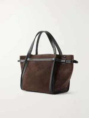 TOD'S Tim Small Leather-trimmed Suede Clutch