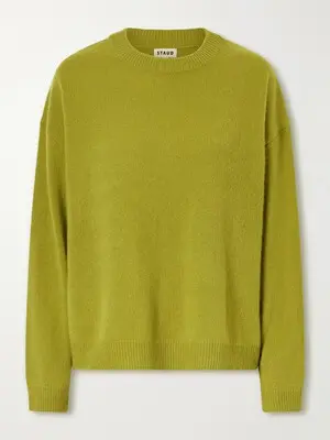 Staud Serrano Cashmere Crewneck Sweater - Green